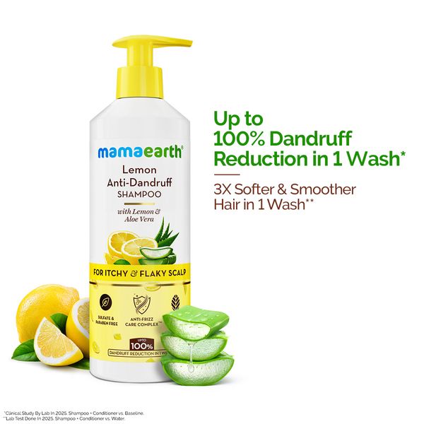Lemon Anti-Dandruff Shampoo for Itchy & Flaky Scalp - 400ml