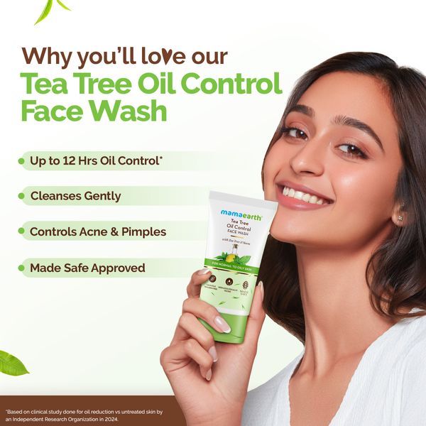 Tea Tree Oil Control Face Wash with Tea Tree & Neem for Normal to Oily ...