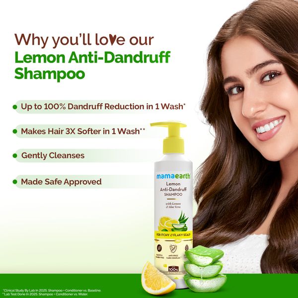 Mamaearth Lemon Shampoo with Ginger for Dandruff free Scalp -250ml