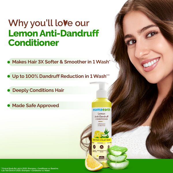 Mamaearth Lemon Anti Dandruff Conditioner 250 ml | Controls Frizz