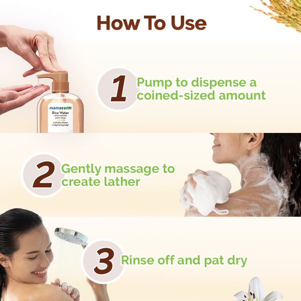 Rice Water Moisturizing Body Wash with Rice Water & Hydrating Lily for ...