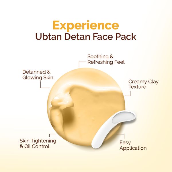 De Tan Face Pack, Ubtan Face Mask for Skin Tan Removal -100g