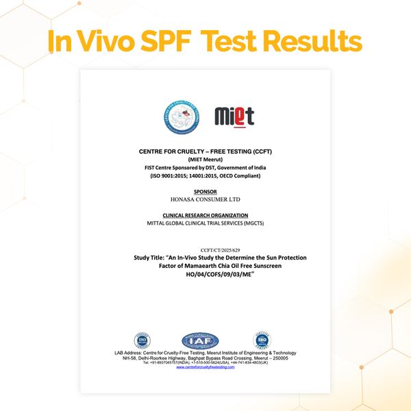 Chia Oil-Free Sunscreen SPF 50 PA++++ | In-Vivo tested (ISO 24444:2019)