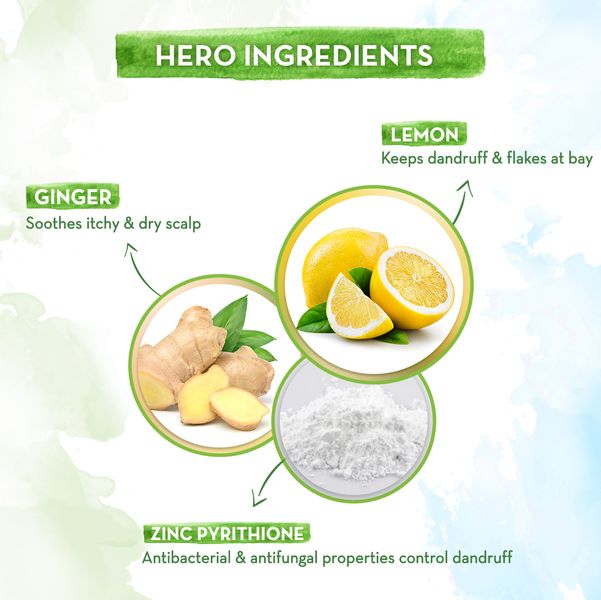 Lemon Shampoo with Ginger for Dandruff & Itch-free Scalp -250ml