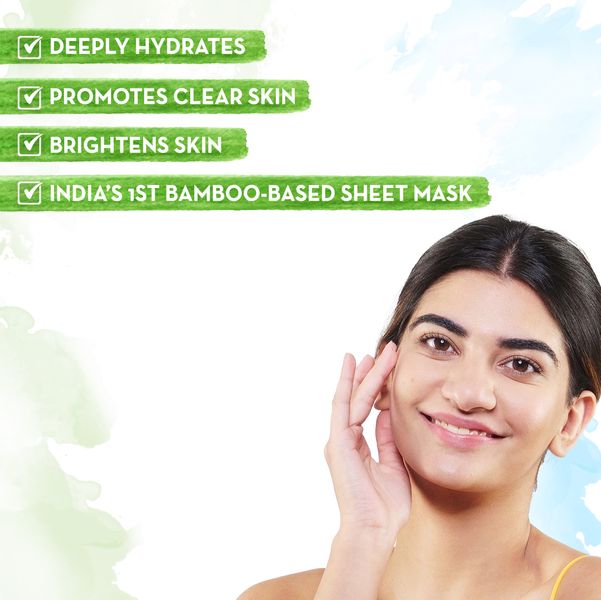 Mamaearth Rice Water Bamboo Sheet Mask | Hydrating Face Sheet Mask - 25 g