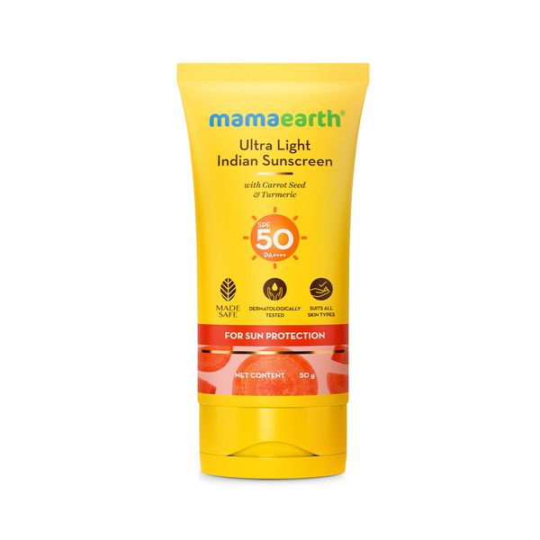 Mamaearth In-Vivo Tested SPF 50 PA++++ Ultra-Light Sunscreen 50g | ISO ...