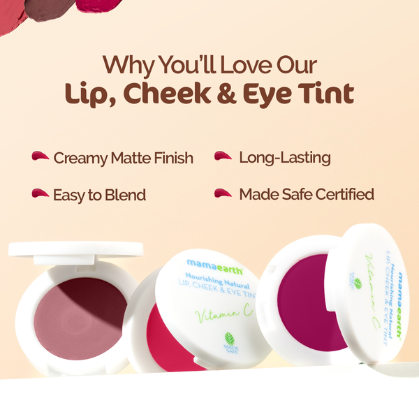 Nourishing Natural Lip Cheek & Eye Tint with Vitamin C & Rose- Rose ...
