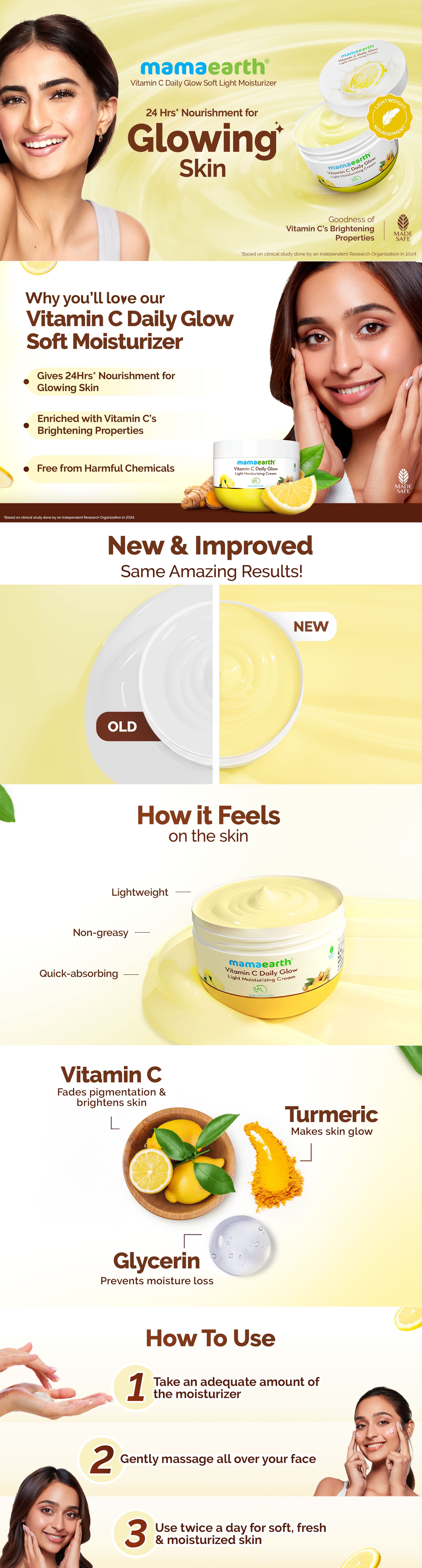Vitamin C Daily Glow Light Moisturizing Cream with Turmeric & Vitamin C ...